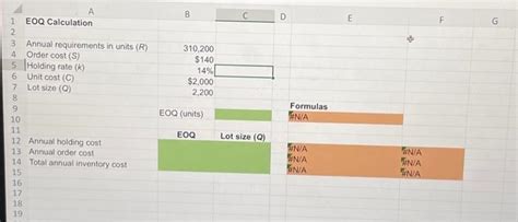 Solved Excel Online Structured Activity Eoq Please Post