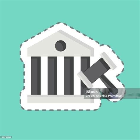 스티커 라인 컷 코트 정의 기호와 관련이 있습니다 심플한 디자인 편집 가능 강단에 대한 스톡 벡터 아트 및 기타 이미지 강단