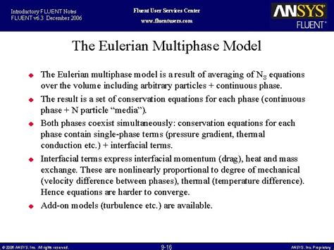 Modeling Multiphase Flows Introductory FLUENT Training 2006 ANSYS