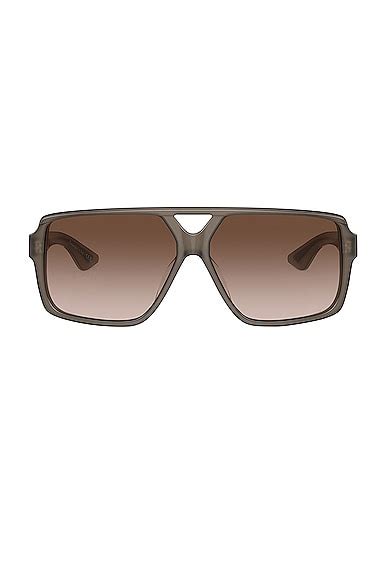 Oliver Peoples X Khaite Square Sunglasses In Taupe And Umber Gradient Fwrd