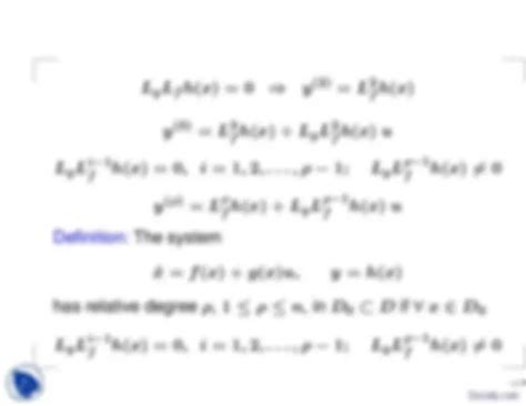 Normal Form Non Linear Control Systems Lecture Slides Slides