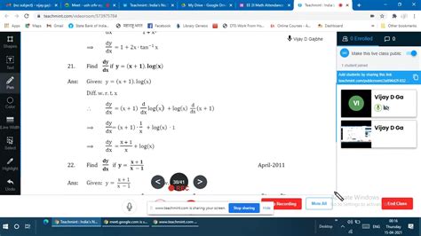 Lecture 2021 04 15 Applied Mathematics Class Recording Teachmint