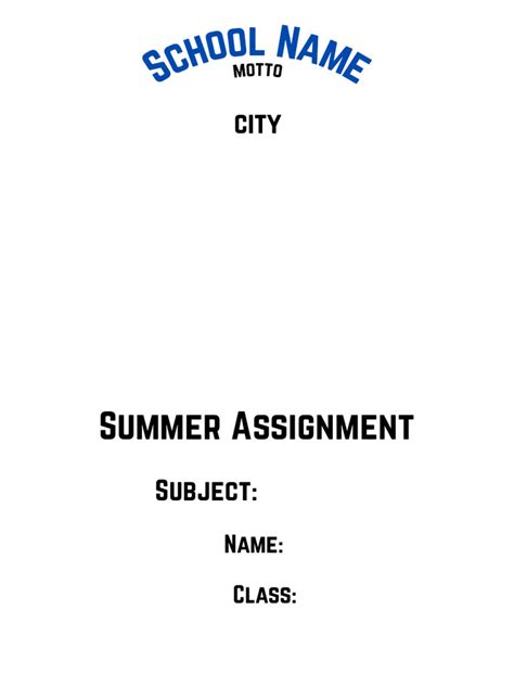 Assignment Cover Pdf
