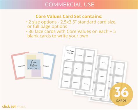 Core Values Card Game And Deck Canva Template For Business Coaching And