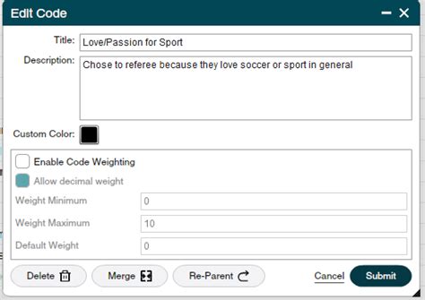 Codes Workspace Overview Dedoose Learning Center
