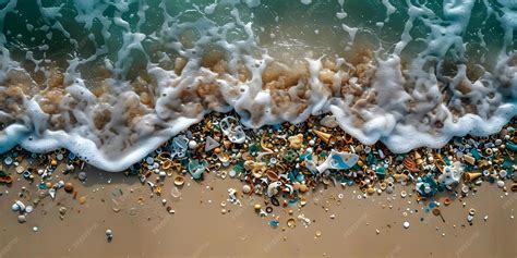 Premium Photo Visual Representation Of The Environmental And Beach Impact Of Microplastics
