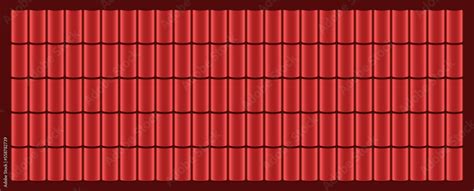 Vector Red Shingles Realistic Texture 3d Shape Roofing Tile Pattern Waterproof Protection Home