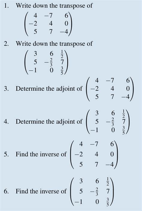 Write Down The Transpose Of Begin Pmatrix 4 And 7 And 6 2 And 4 And 0