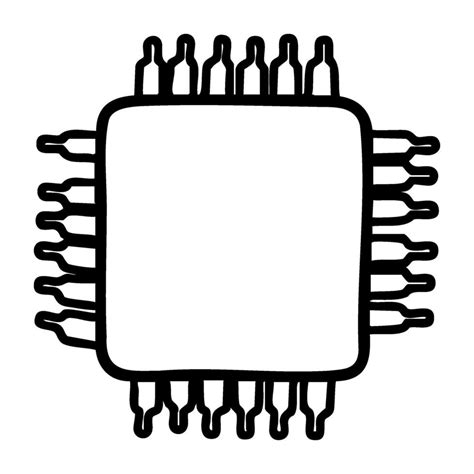 Simple Microchip Illustration With Circuit Connections 68557807 Vector