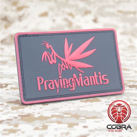 Praying Mantis Metal Gear Pvc Patch Red With Velcro Airsoft