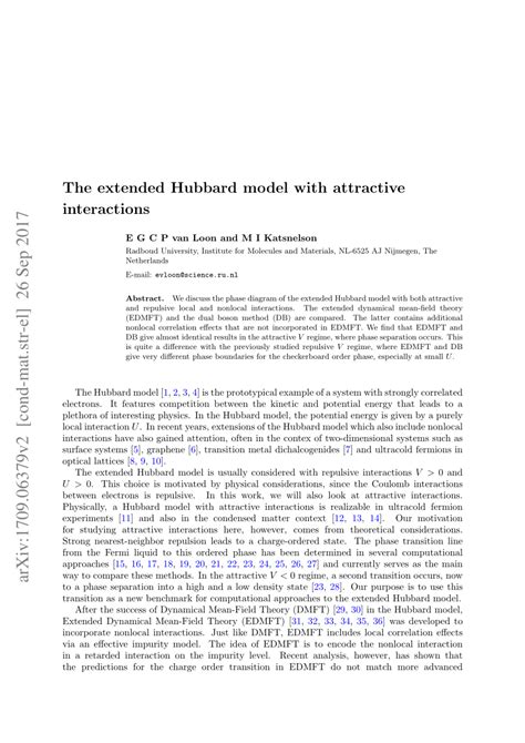 pdf the extended hubbard model with attractive interactions