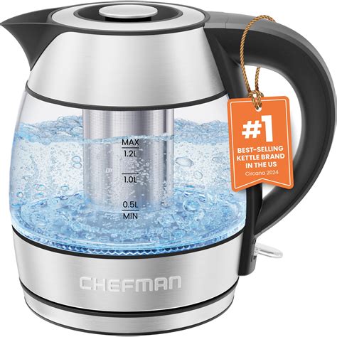 Chefman Electric Kettle 12l 1500w Hot Water Tea Pot With