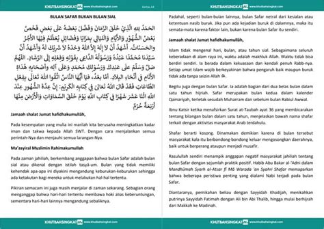 76 Khutbah Jumat Bahasa Indonesia Bulan Safar Bukan Bulan Sialpdf