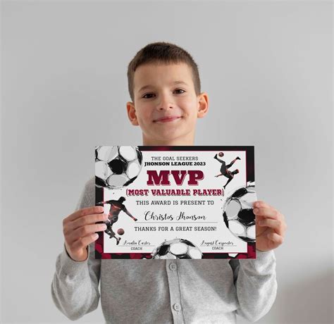 Editable Soccer Award Certificate End Of Season Team Awards Digital