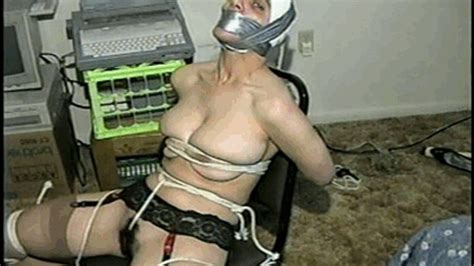 26 Yr Old K Mart Clerk Wrap Tape Gagged Wearing Bathing Cap Mouth Stuffed Tit Tied Crotch