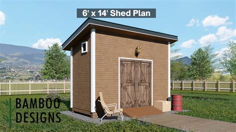 Astro 6x14 Modern Shed Plan Sloped Roof Storage Building Diy