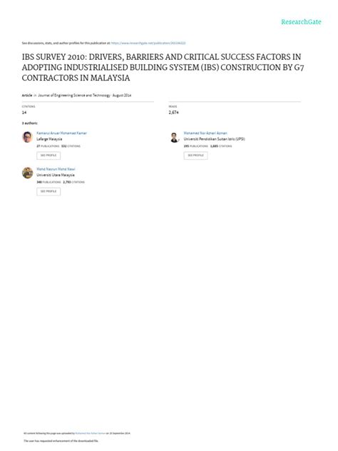 2010 Ibs Survey 2010 Drivers Barriers And Critical Success Factors