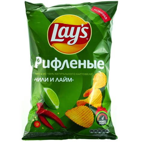 Lays Чипсы рифленые картофельные чили и лайм 125гр. - купить с ...