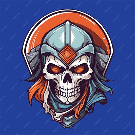 Premium Vector Skull In Helmet Vector Illustration For Tshirt Print