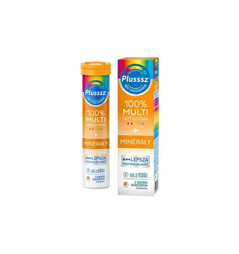 Plusssz 100 Multiwitamina Minerały Tabletki Musujące 20 Szt