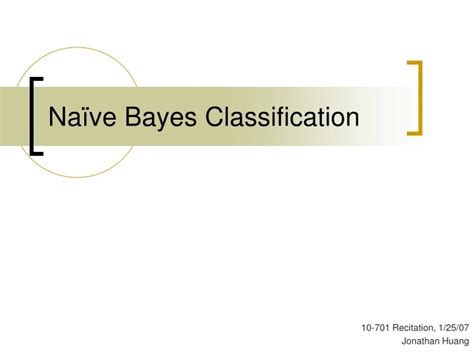 Ppt Naïve Bayes Classification Powerpoint Presentation Free Download