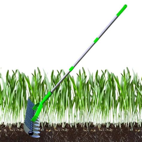 Thatch Rake Efficient Steel Metal Lawn Grass Dethatching Rake With