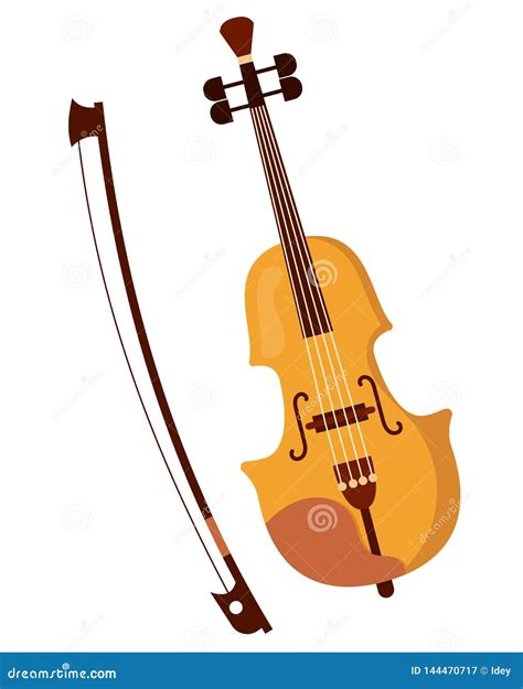 Beautiful Wooden Classical Musical Violin Bow For Playing On It Stock