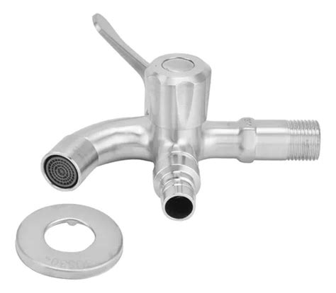 Grifo De Acero Inoxidable De Doble Salida Para Lavadora Meses Sin Interés