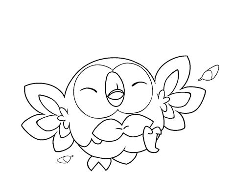Funny Rowlet Coloring Pages Coloring Cool