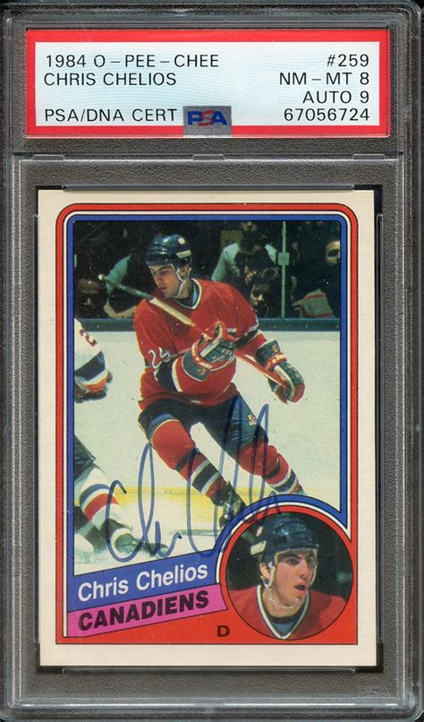 Lot Detail 1984 O Pee Chee 259 Signed Chris Chelios Psa Nm Mt 8 Psa