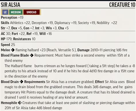 What Do We Think About This Stat Block Rpathfinder2e