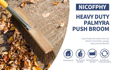 Nicofphy 18 Push Broom Outdoor Heavy Duty 65 Long