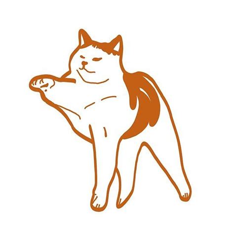 Big Steppy Cat Meme Line Art Orange Line Art Cat Memes Art