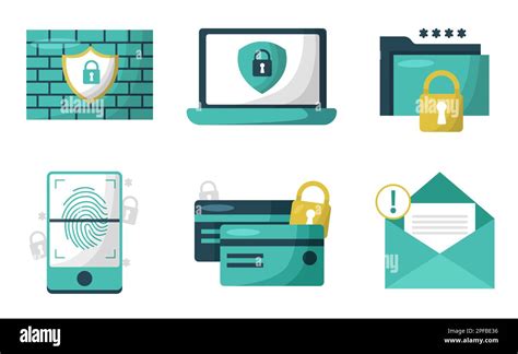 Digital Data Protection Design Element Vector Cyber Security