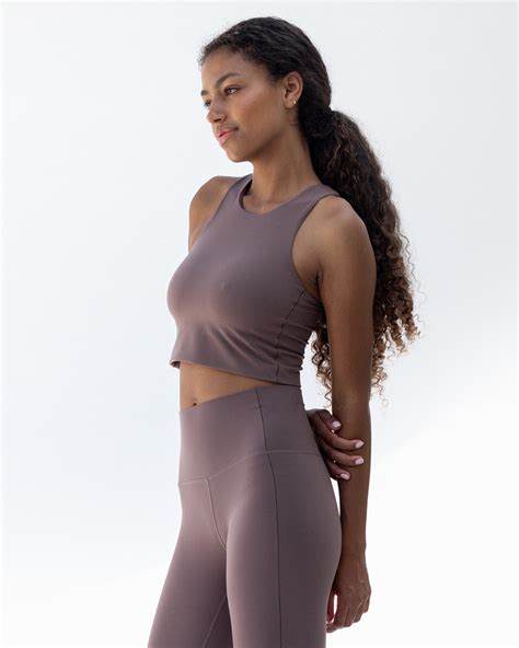 Tone Tank Taupe Super Moves Fabric Tank Left On Friday