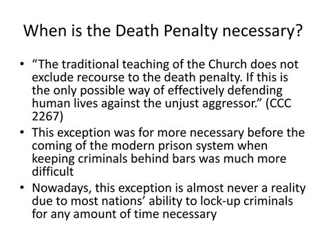 Ppt Catholic Teaching On Death Penalty Powerpoint Presentation Free