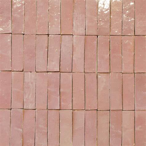 Medina Leather Pale Rectangle Handmade Moroccan Zellige Tile Fired