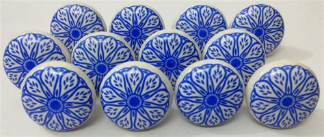 Blue And White Ceramic Knobs Ceramic Door Knobs Kitchen Cabinet Knobs