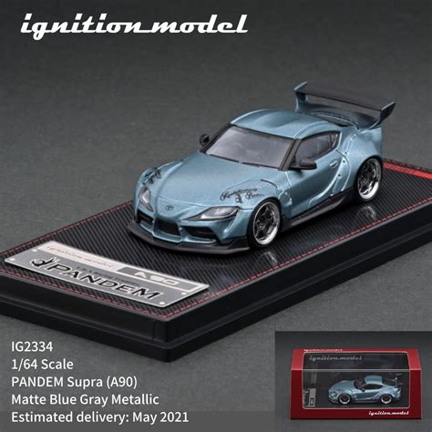 Ignition Model 164 Pandem Supra A90 Matte Blue Gray Metallic Ig2334