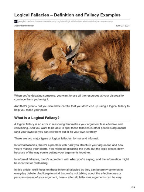 Logical Fallacies Definition And Fallacy Examples Pdf Fallacy Argument