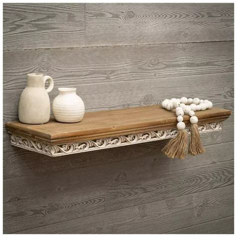 Vintage Farmhouse Scrollwork Wood Floating Shelf Hobby Lobby