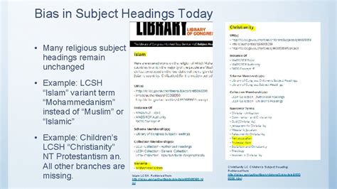 Bias In Subject Headings Presented By Laurier Hampton