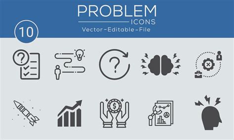 Problem Concept Icons Set Contains Such Icons Problem Solving