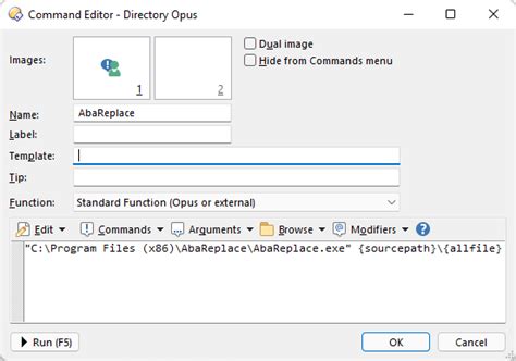 Integrating Aba With Directory Opus — Aba Search And Replace