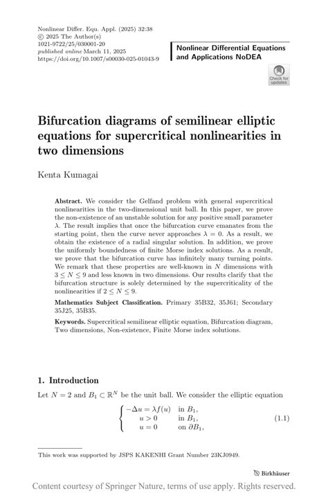 Pdf Bifurcation Diagrams Of Semilinear Elliptic Equations For Supercritical Nonlinearities In