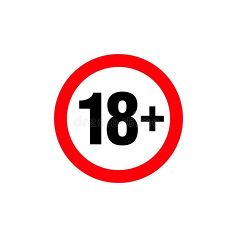 18 Age Restriction Sign Icon Only 18 Plus Censored Stock Vector