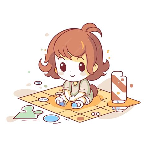 Premium Vector Girl Playing Game On The Beach Eps10