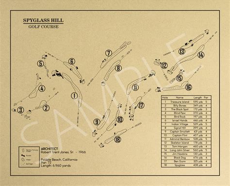 Spyglass Hill Golf Course Outline Print Golfblueprints