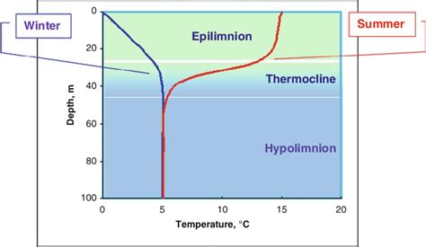 17 Temperature Driven Stratification Of Lake In Summer And Winter