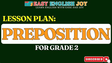 Preposition Lesson Plan For Grade 2 Youtube